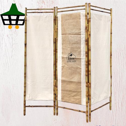Jual Partisi Ruangan/Penyekat Ruangan Minimalis Bambu Kombinasi Kain 1D ...