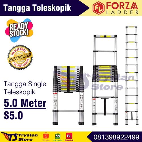 Jual Tangga Lipat Alumunium Teleskopik 5 Meter Tangga Forza 5 M ...