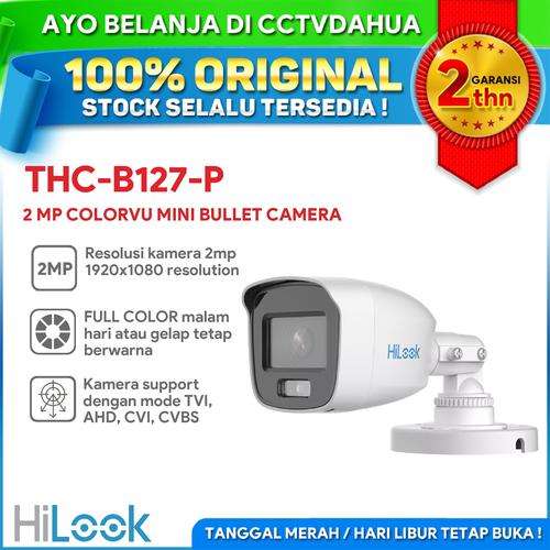 Promo HILOOK THC-B127-P 2MP COLORVU OUTDOOR FIXED MINI BULLET CAMERA ...