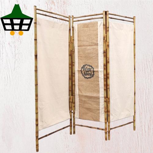 Jual Partisi Ruangan/Penyekat Ruangan Minimalis Bambu Kombinasi Kain 1I ...