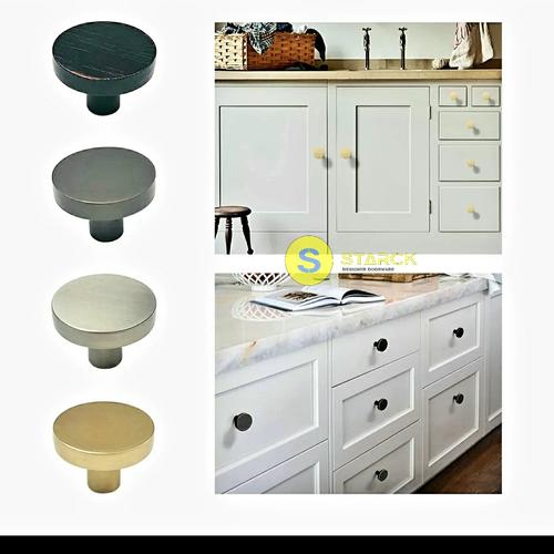 Jual Tarikan laci knob bulat lemari furniture handle hitam gold matt ...