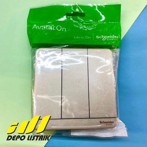 Jual Schneider Saklar AvatarOn Triple 3 Gang 1 way E8333L1LED / Avatar ...
