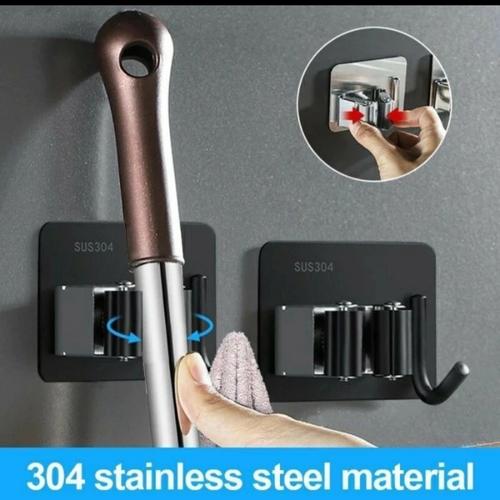 Jual Gantungan Sapu Dan Pel Stainless 304 Anti Karat - Silver 1 Kait ...