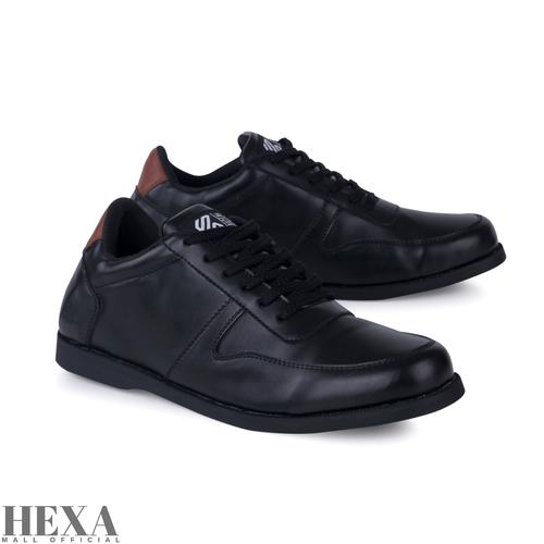 Jual Sepatu Sneakers Kulit Pria Casual Formal Kantor Kerja Original Hitam - 39 - Kab. Bandung ...