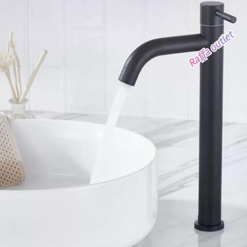 Jual kran wastafel tinggi/kran wastafel hitam/kran cuci tangan - Hitam ...