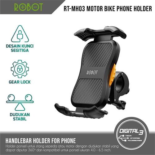 Jual ROBOT RT-MH03 Motor Bike Bicycle Handlebar Stang Phone Holder HP ...