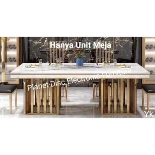 Jual MEJA MEJA MAKAN MARMER 200CM KAKI BESI STAINLESS GOLD DINING TABLE ...