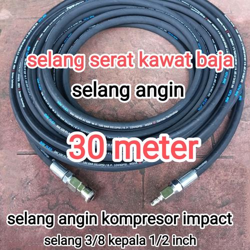 Jual selang angin kompresor impact 3/8 inch selang serat kawat baja ...