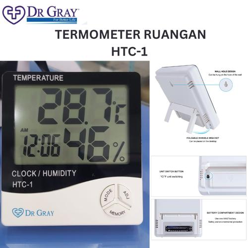 Jual Termometer Ruangan HTC-1 Hygrometer Thermometer Dr.Gray free ...