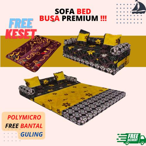 Jual Sofa Bed Kursi Tamu Sofabed Minimalis Kasur Lipat Karakter Modern - Kuning Batik - Kab ...