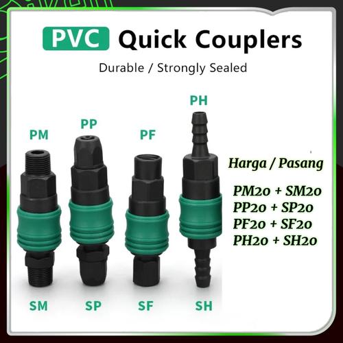 Jual Quick coupler PVC 1/4 SAMBUNGAN SELANG ANGIN Spray Gun Kompresor ...