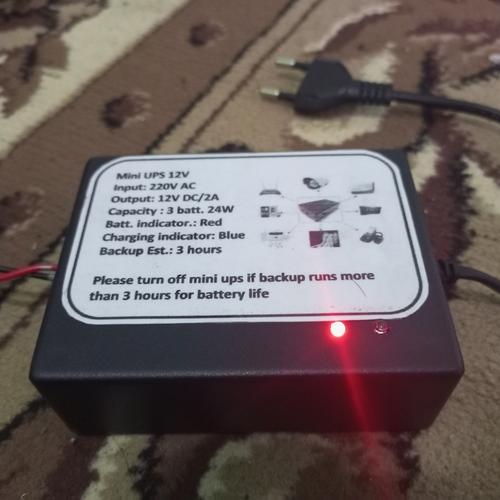 Jual MINI UPS 12V/2A 220V EMERGENCY POWER CCTV ROUTER BATERAI 3X 18650 ...