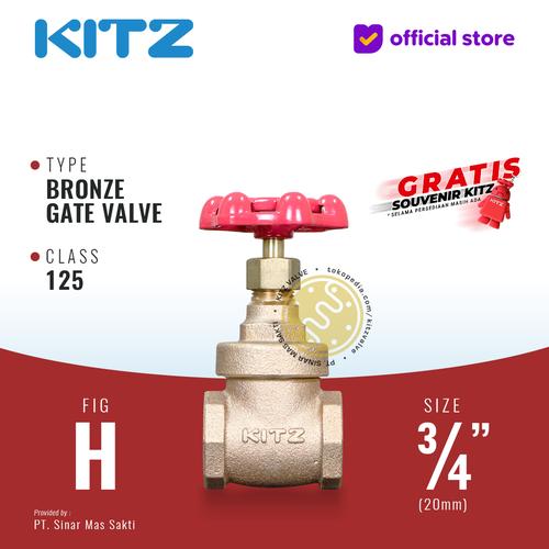 Jual KITZ Bronze Gate Valve Fig. 125 H , 3/4" - 20A - 20mm , Drat ...