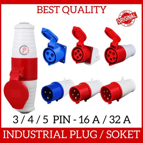 Jual Industrial Surface / Mobile Mounting Socket / Plug 16A / 32A 3 4 5 Pin - Plug 3P-32A - Kota ...