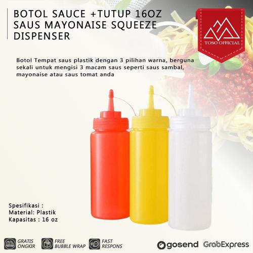 Jual Botol Sauce +Tutup Mayonese 16Oz Saus Mayonaise Saos Squeeze ...