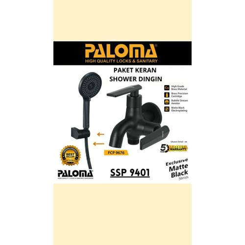 Jual PALOMA SET SHOWER KERAN HITAM SSP 9401 FCP 9676 KRAN CABANG ...
