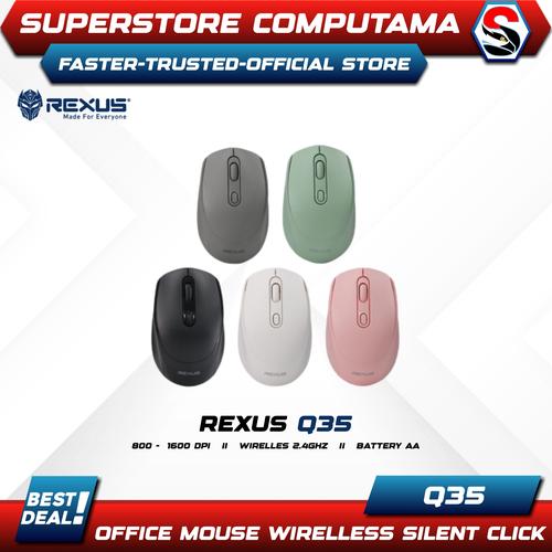 Promo Rexus Q35 Wireless Silent Click Office Mouse - Hijau - Jakarta ...