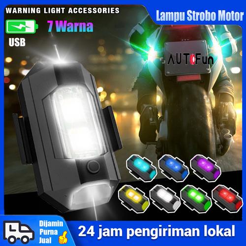 Promo AUTOFun 7 Warna Lampu Strobo Dapat Diisi Ulang Motor Modifikasi ...