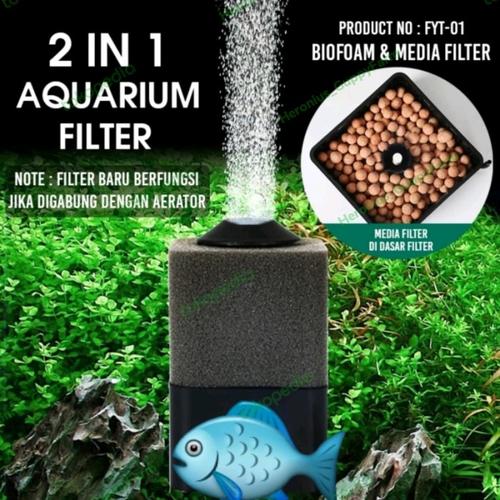 Jual 2in1 BioFoam Filter Aquarium / Media Filter / Sponge Aquarium ...