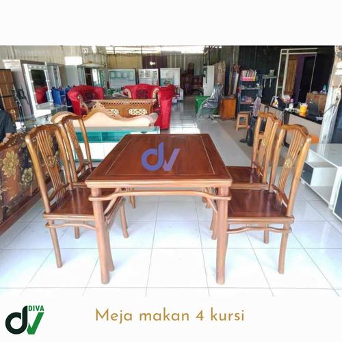 Jual Meja makan kayu jati 4 kursi Taichi kualitas bagus - Finishing, kursi 4+ meja - Kab. Jepara ...