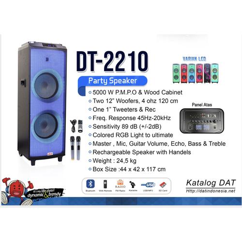 Jual Speaker Portable DAT DT-2210 / DT2210 / DT 2210 2 x 12 inch ...