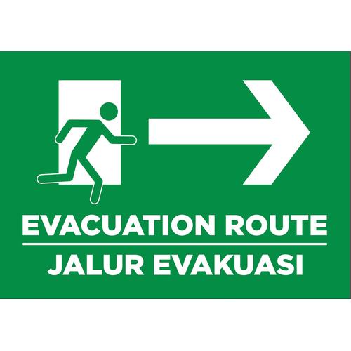 Jual Sticker Evacuation Route / Jalur Evakuasi - KIRI, 20X15 - Jakarta ...