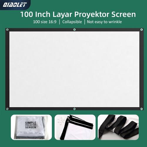 Jual Qiaolet Layar Proyektor 100 Inch 16:9 Dinding Screen Projector ...