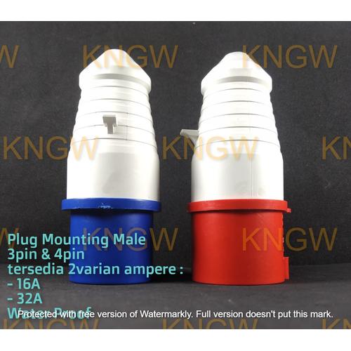 Jual Plug Mounting Male Steker 3Pin & 4Pin - Industrial Plug Male - 3 ...