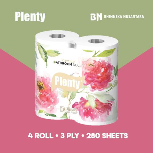 Jual Plenty Bathroom Rolls Tissue Premium 4 In 1 [3 Ply/280 Sheet] - 1 ...