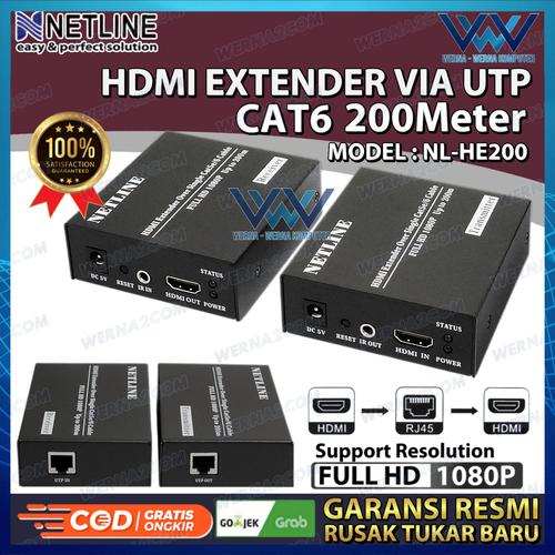 Jual HDMI EXTENDER OVER 200 METER VIA UTP CAT6 NETLINE - 60 METER ...