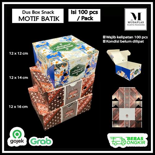Jual Dus Snack Box Motif Batik 12x12 12x14 12x16 - 12x12 cm - Jakarta ...