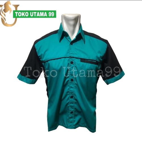 Jual baju kerja hijau tosca seragam kerja hijau toska pria dan wanita ...