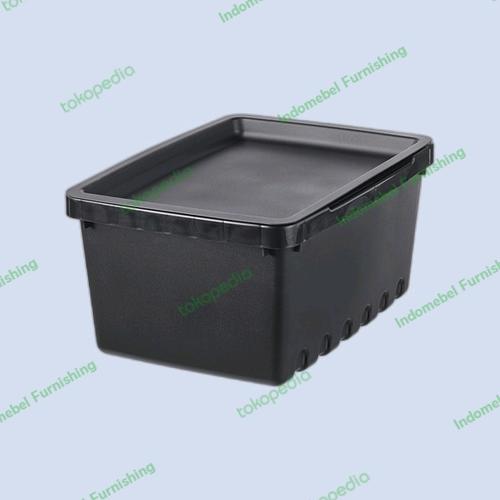 Jual Storage box with lid kotak penyimpanan kecil dengan penutup hitam ...