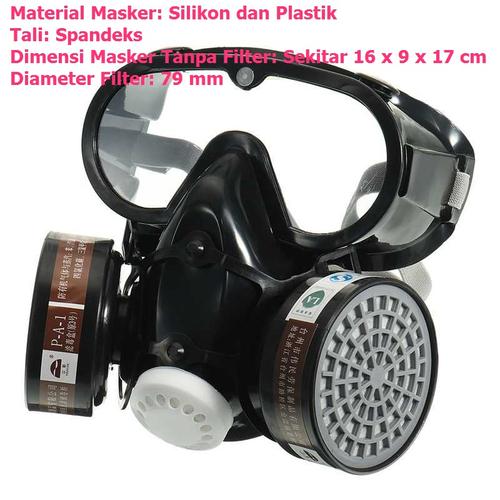 Jual Respirator Gas Full Face Masker Anti-Debu Kimia Penutup Wajah ...