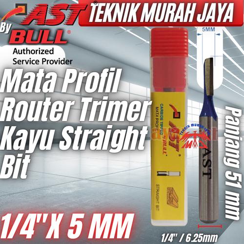 Jual AST 1/4" X 5 MM Mata Profil Router Trimer Kayu Straight Bit Lurus ...