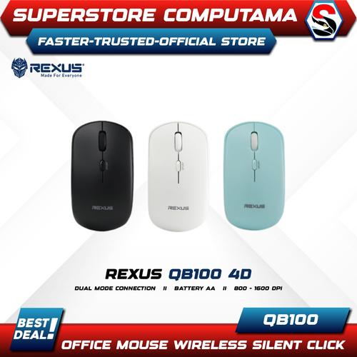 Promo Rexus QB100 Dual Mode Wireless Mouse & Bluetooth | Office Silent ...
