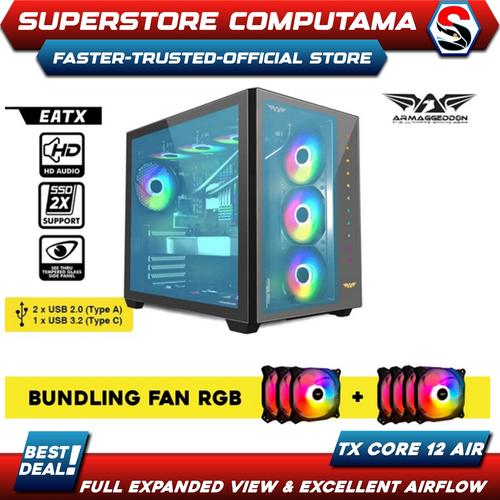 Promo Casing Gaming Armaggeddon Tessaraxx Core 12 Air E-ATX | Black PC ...