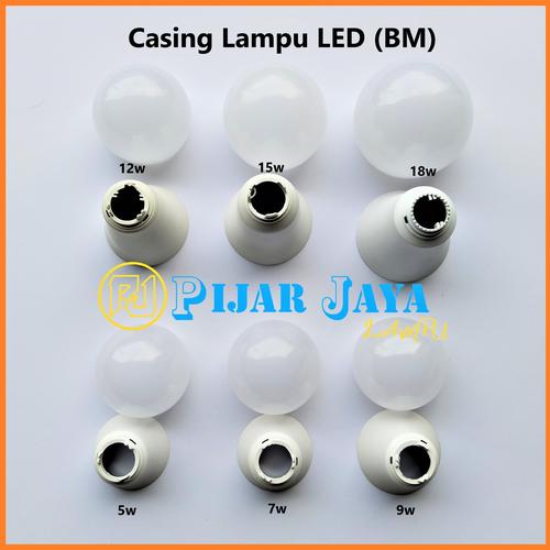 Jual Kesing Casing Lampu LED Bulb Baru BM Watt Lengkap 5 7 9 12 15 18 ...