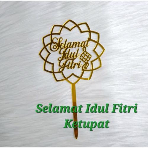 Jual Topper Cake Acrylic Idul Fitri Lebaran Eid Mubarak Model 2 ...