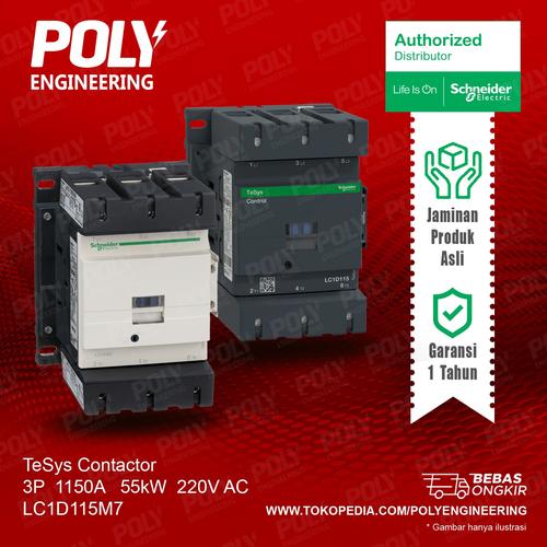 Jual CONTACTOR LC1D115 3P 115A AC3 1NO 1NC 55 KW 220VAC SCHNEIDER ...