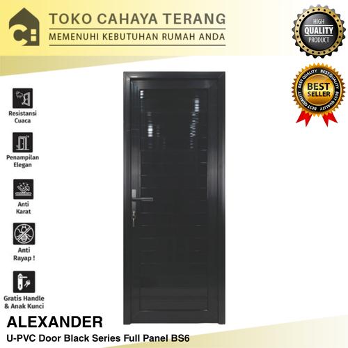 Jual Pintu UPVC Hitam Full Panel Alexander 200 x 80 / Pintu UPVC Black Seri - E. Kanan - Kota ...