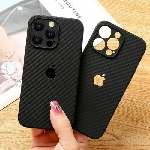 Jual iPhone 12 13 14 Pro Max Plus Slim Case Carbon Protect Lens Premium ...