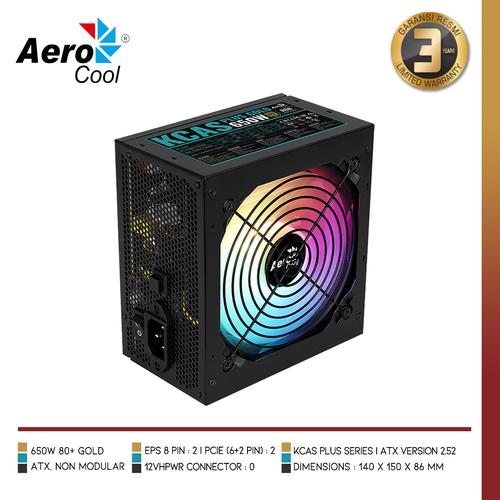 Promo AEROCOOL KCAS PLUS GOLD 650W | Non Modular 80 Plus Gold 650W ATX PSU Cicil 0% 3x - Jakarta ...