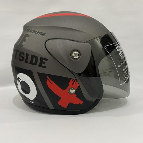Jual helm half face evolution motif bullet outside Pria Wanita Dewasa ...