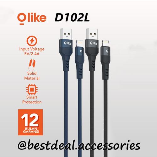 Jual Olike D102L Lightning Kabel Data Cable 1M Braided Fast Charging ...