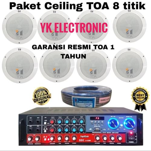 Jual paket speaker celling Toa 8 speaker plafon celling Toa original ...