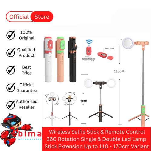 Promo Tongsis Tripod Remote Bluetooth LED Flash Wireless Selfie Stick ...