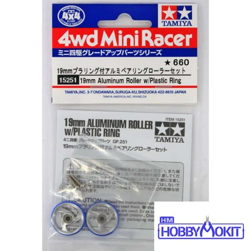 Jual Tamiya 15251 Mini 4WD 19mm Aluminum Roller with Plastic Ring ...