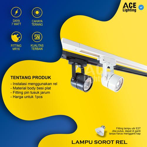 Jual Kap Lampu Track Rell Fitting MR16 Spot Light Sorot Spotlight ...