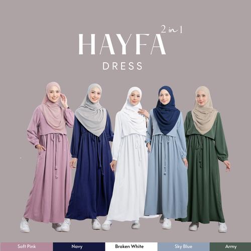 Jual Hayfa Dress By Naisha Official / Gamis 2 in 1 / Gamis Flowly Outer ...